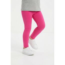 Leggings happy girls, M&auml;dchen, Gr. 140, N-Gr, pink, Jersey, Obermaterial: 95% Baumwolle, 5% Elasthan, unifarben, skinny fit kn&ouml;chellang, Hosen Leggings, in Basic-Form