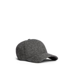 Baseball Cap Tommy Hilfiger "TH FLAG HERRINGBONE 6 PANEL CAP", Herren, grau herringbone, Web, Wollmischung, Caps Baseball Cap, mit Klemmschnalle, aus Wollmischung
