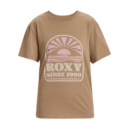 T-Shirt Roxy "Hangloose Poster", Damen, Gr. S, beige (portabella), Obermaterial: 100% Walkfrottier;, Shirts T-Shirt