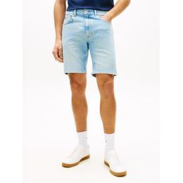 Jeansshorts Tommy Hilfiger "DENTON", Damen, Gr. 34, N-Gr, heron blau, Web, Obermaterial: 99% Baumwolle, 1% Elasthan, straight fit, Jeans Jeansshorts, Straight Leg Fit mit Fade-Effekt