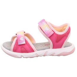 Sandale Superfit "PEBBLES WMS: mittel", M&auml;dchen, Gr. 30, pink (pink, rosa), Lederimitat, Textil, Schuhe Sandale, Sandalette mit s&uuml;&szlig;em Motiv, Gr&ouml;&szlig;enschablone zum Download