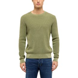 Cardigan Mustang "Herren Style Edward", Herren, Gr. L, khaki, Strick, 100% Baumwolle, regular fit, Rundhals, Strickjacken Cardigan