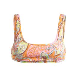 Bandeau-Bikini-Top Roxy "Floraldelic", Damen, Gr. L, Cup B, orange (mock orange Roxy delic), Obermaterial: 87% Nylon, 13% Elasthan;, Bikini-Oberteile Bandeau-Bikini-Top