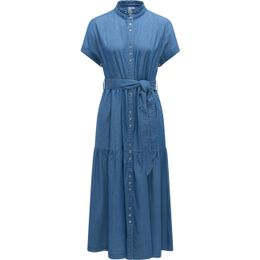 Maxikleid Ragwear "Jeanskleid Liora Denim", Damen, Gr. L, N-Gr, blau, Obermaterial: 60% Baumwolle CO. 40% Viskose CV., Kleider Maxikleid