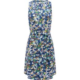 Strandkleid Ragwear "Strandkleid Isalie Print", Damen, Gr. L, N-Gr, blau (night blau), Obermaterial: 100% Viskose CV., Kleider Strandkleid