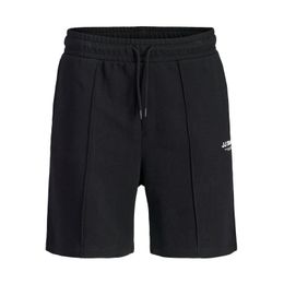 Jack & Jones PlusSize Sweatshorts "JPSTKANE SOHO SWEAT SHORTS MID SN PLS", Damen, Gr. 42 (4XL), N-Gr, schwarz, angeraute Sweatware, Obermaterial: 80% Baumwolle, 20% Polyester, JACK & JONES PLUSSIZE, bedruckt, relaxed fit, Hosen Sweatshorts, Baumwollmischung, relaxed fit