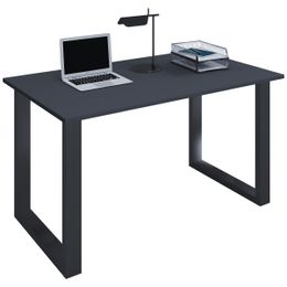 Schreibtisch Vcm "Schreibtisch B&uuml;rotisch Computertisch 140x80 Lona U", schwarz, anthrazit, B:140cm T:80cm, Tische, Schreibtisch