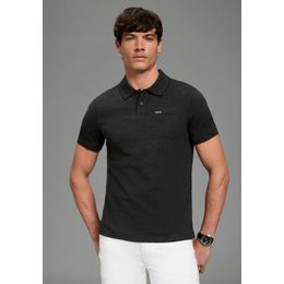 Poloshirt Bruno Banani, Herren, Gr. L (52/54), grau, Slub, Obermaterial: 100% Baumwolle, meliert, schmal, angesetztes B&uuml;ndchen, Shirts Poloshirt, schmale Passform, Kurzarm, mit Polokragen und Kn&ouml;pfen