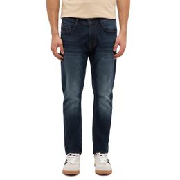 Slim-fit-Jeans Mustang "Herren Style Oregon Slim K", Damen, Gr. 30, L&auml;nge 34, 803 dunkelblau, Denim/Jeans, 86% Baumwolle, 13% Polyester, 1% Elasthan, unifarben, slim fit, Jeans Slim-fit-Jeans
