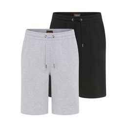 MAN'S WORLD Sweatshorts MAN'S WORLD, Herren, Gr. 4XL (68/70), N-Gr, grau meliert, angeraute Sweatware, Obermaterial: 60% Baumwolle, 40% Polyester, unifarben, Basic, knielang, Hosen Sweatshorts