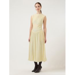 Sommerkleid Y.A.S "YASKRISSI SL BUBBLE HEM LONG DRESS NOOS", Damen, Gr. 36, N-Gr, anise flower, Web, Obermaterial: 66% Polyester, 34% Lyocell, unifarben, Midi, Rundhals, Kleider Sommerkleid