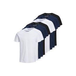 Jack & Jones T-Shirt JACK & JONES "T-Shirt JJEORGANIC BASIC TEE O-NECK 10PK 10er Pack", Damen, Gr. L, bunt (wei&szlig;, marineblau, schwarz), Obermaterial: 100% Baumwolle CO(Bio)., Shirts T-Shirt