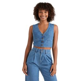 Crop-Top Billabong "Indigo Skies", Damen, Gr. S, salt washed, Obermaterial: 100% Walkfrottier;, Tops Crop-Top