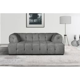 2-Sitzer Home Affaire "APERIRE Design-Sofa, moderne Steppung, Breite 180 cm", dunkelgrau, B:180cm H:77cm T:100cm, 100% Polyester, Sofas, 2-Sitzer, mit Wellenunterfederung, gem&uuml;tlich und modern, komfortables Sitzgef&uuml;hl