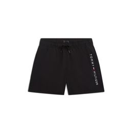 Badeshorts "MEDIUM DRAWSTRING", Jungen, Gr. 128/134, N-Gr, schwarz, Microfaser, Obermaterial: 100% Nylon, Tommy Hilfiger Swimwear, Badehosen Badeshorts, elastischer Bund