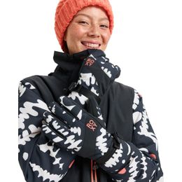 Snowboardhandschuhe Roxy "Roxy Jetty", Damen, Gr. S, schwarz big flower, Obermaterial: 50% Microfaser, 50% Polyurethan;, Handschuhe Snowboardhandschuhe