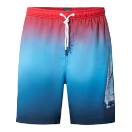 Badeshorts Jan Vanderstorm "Badeshorts RAGNVALD", Gr. 4XL, weit, blau, Obermaterial: 100% Polyester COOLMAX(R) PES(Coolmax)., Badehosen Badeshorts