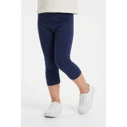 Caprileggings Blue Seven, M&auml;dchen, Gr. 98, N-Gr, dk blau, Jersey, Obermaterial: 95% Baumwolle, 5% Elasthan, unifarben, Basic 3/4-L&auml;nge, Hosen Caprileggings