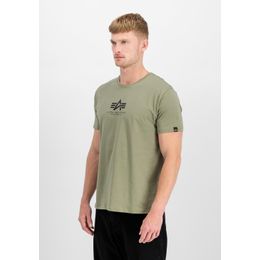 T-Shirt Alpha Industries "Basic T-Shirt ML", Herren, Gr. L, gr&uuml;n (olive), Obermaterial: 100% Baumwolle, Shirts T-Shirt