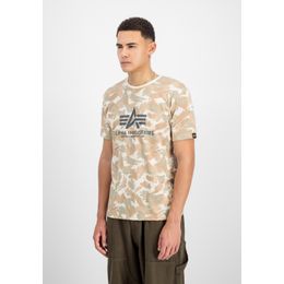 T-Shirt Alpha Industries "Basic T-Shirt BL Camo", Herren, Gr. S, beige (sand camo), Obermaterial: 100% Baumwolle, Shirts T-Shirt
