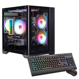 GAMEMAX Gaming-PC "Infinity Mini BK 7993 AMD Ryzen 5 7500F 16GB DDR5 1TB SSD RX 9070", schwarz, Microsoft Windows 11 Home (64 Bit), 16 GB RAM 1.000 GB SSD, Desktop-PCs, Windows 11, DDR5 RAM, Gaming-PC