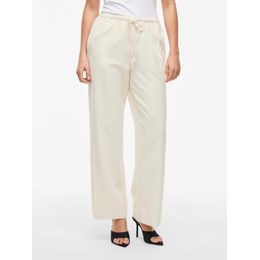 Schlupfhose Vila "VIPRISILLA RW PANTS - NOOS", Damen, Gr. 44, N-Gr, super light natural melan, Web, Obermaterial: 50% Viskose, 40% Baumwolle, 10% Leinen, unifarben, loose fit kn&ouml;chellang, Hosen Schlupfhose, Sommerhose, mit Leinen