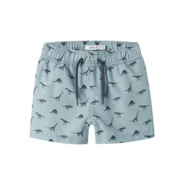 Badehose name it "NMMZUNE SWIM SHORTS BOX", Jungen, Gr. 110, N-Gr, blau fog, Jersey, Polyester, bedruckt, Badehosen Badehose