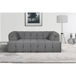 2-Sitzer Home Affaire "APERIRE Design-Sofa, moderne Steppung, Breite 180 cm", anthrazit, B:180cm H:77cm T:100cm, 100% Polyester, Sofas, 2-Sitzer, mit Wellenunterfederung, gem&uuml;tlich und modern, komfortables Sitzgef&uuml;hl
