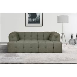 2-Sitzer Home Affaire "APERIRE Design-Sofa, moderne Steppung, Breite 180 cm", oliv, B:180cm H:77cm T:100cm, 100% Polyester, Sofas, 2-Sitzer, mit Wellenunterfederung, gem&uuml;tlich und modern, komfortables Sitzgef&uuml;hl