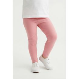 Leggings happy girls, M&auml;dchen, Gr. 128, N-Gr, rosa (dusty rose), Jersey, Obermaterial: 95% Baumwolle, 5% Elasthan, unifarben, skinny fit kn&ouml;chellang, Hosen Leggings, in Basic-Form