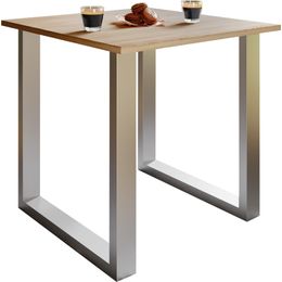 Esstisch Vcm "Premium Holz Esstisch K&uuml;chentisch Xona U 80x80", braun (silber, sonoma, eiche), B:80cm T:80cm, Tische, Esstisch
