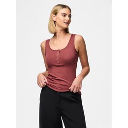 Tanktop Pieces "PCKITTE TANK TOP NOOS BC", Damen, Gr. M, apple butter, Single Jersey, Obermaterial: 95% Baumwolle, 5% Elasthan, unifarben, figurbetont normal, Rundhals, Tops Tanktop