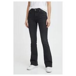 Bootcut-Jeans Only "ONLBLUSH MW BACK POCK FLARED DNM PIM970", Damen, Gr. XL, L&auml;nge 32, washed schwarz, Denim/Jeans, Obermaterial: 92% Baumwolle, 6% Elastomultiester, 2% Elasthan, unifarben, lang, Jeans