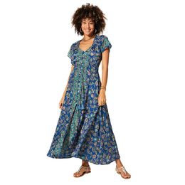 Aller Simplement Kleid in Blau/ Gr&uuml;n - 69% | Gr&ouml;&szlig;e 38/40 | Damen-kleider
