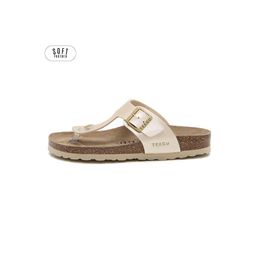 teegu Zehentrenner in Gold - 50% | Gr&ouml;&szlig;e 42 | Damen-sandalen