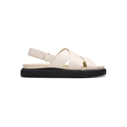 Clarks Leder-Sandalen "Aristella Sun" in Creme - 54% | Gr&ouml;&szlig;e 40 | Damen-sandalen