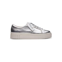 Clarks Leder-Sneakers "Mayhill Walk" in Silber - 50% | Gr&ouml;&szlig;e 38 | Damen-sneakers