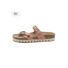 teegu Leder-Zehentrenner in Rosa - 56% | Gr&ouml;&szlig;e 41 | Damen-sandalen