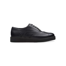 Clarks Leder-Schn&uuml;rschuhe "Glickly Brogue 2" in Schwarz - 54% | Gr&ouml;&szlig;e 42 | Damen-schnuerschuhe