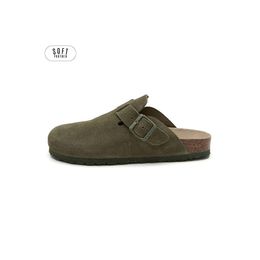 teegu Leder-Clogs in Khaki - 57% | Gr&ouml;&szlig;e 37 | Damen-pantoletten