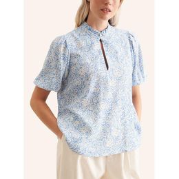 Seidensticker Bluse in Hellblau/ Wei&szlig; - 56% | Gr&ouml;&szlig;e 42 | Damen-blusen