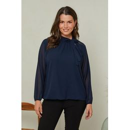 Curvy Lady Bluse in Dunkelblau - 64% | Gr&ouml;&szlig;e 44/46 | Damen-blusen