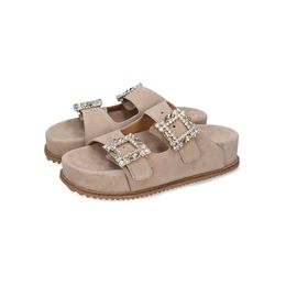 Melvin & Hamilton MELVIN & HAMILTON Leder-Pantoletten "Eve 3" in Beige - 53% | Gr&ouml;&szlig;e 37 | Damen-pantoletten