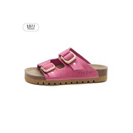 teegu Leder-Pantoletten in Pink - 55% | Gr&ouml;&szlig;e 39 | Damen-pantoletten