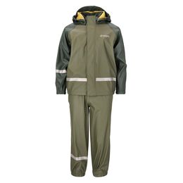 ZIGZAG 2tlg. Regenoutfit "Gilbo" in Khaki - 59% | Gr&ouml;&szlig;e 128/134 | Kinder-outdoor-jacken