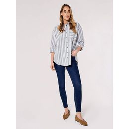 Apricot Hemd in Hellblau/ Wei&szlig; - 65% | Gr&ouml;&szlig;e L | Damen-blusen