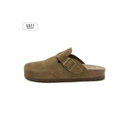 teegu Leder-Clogs in Khaki - 56% | Gr&ouml;&szlig;e 36 | Damen-pantoletten