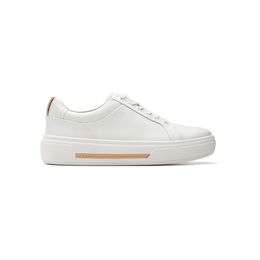 Clarks Leder-Sneakers "Hollyhock Walk" in Wei&szlig; - 50% | Gr&ouml;&szlig;e 39 | Damen-sneakers