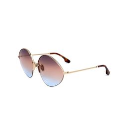 Victoria Beckham Damen-Sonnenbrille in Gold/ Hellbraun - 77% | Gr&ouml;&szlig;e 64 | Damen-brillen