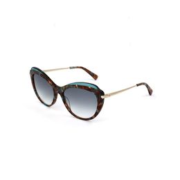 Longchamp Damen-Sonnenbrille in Braun-Gold/ T&uuml;rkis - 75% | Gr&ouml;&szlig;e 55 | Damen-brillen